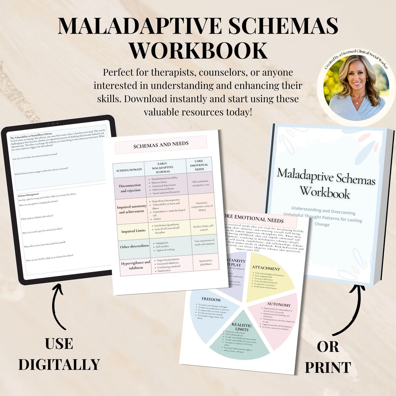 Maladaptive Schemas Workbook & Schema Therapy Worksheets, Schema ...