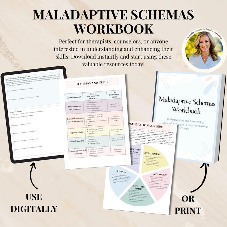 Maladaptive Schemas Workbook & Schema Therapy Worksheets, Schema ...