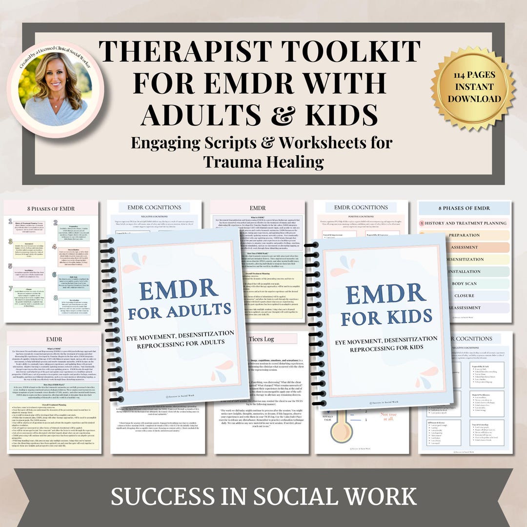 EMDR Bundle for Adults and Kids, EMDR Worksheets for Therapist, Emdr ...