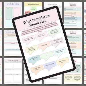 Teen Therapy Worksheet Bundle, Therapist Journal Anxiety, Teenagers ...