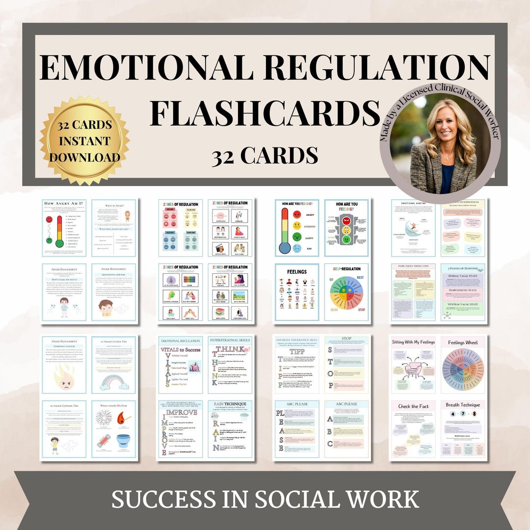 Emotional Regulation Self-regulation Flashcards, Calming Corner Tools ...