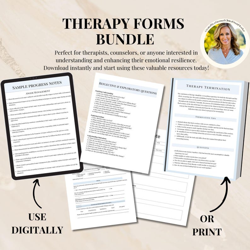 Therapy Office Forms Bundle, Therapy Interventions, Mental Status Exam ...