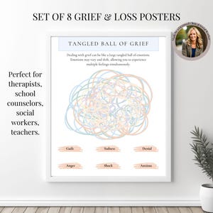 Set of 8 Grief Posters Office Decor Calm Corner Printables Instant ...