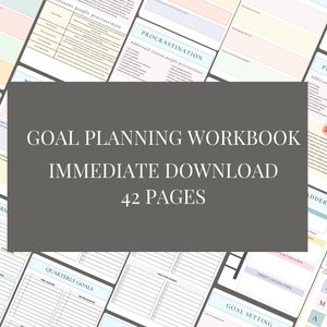 Goal Planner Bundle, SMART Goal Setting Kit,monthly Habits Reflections ...