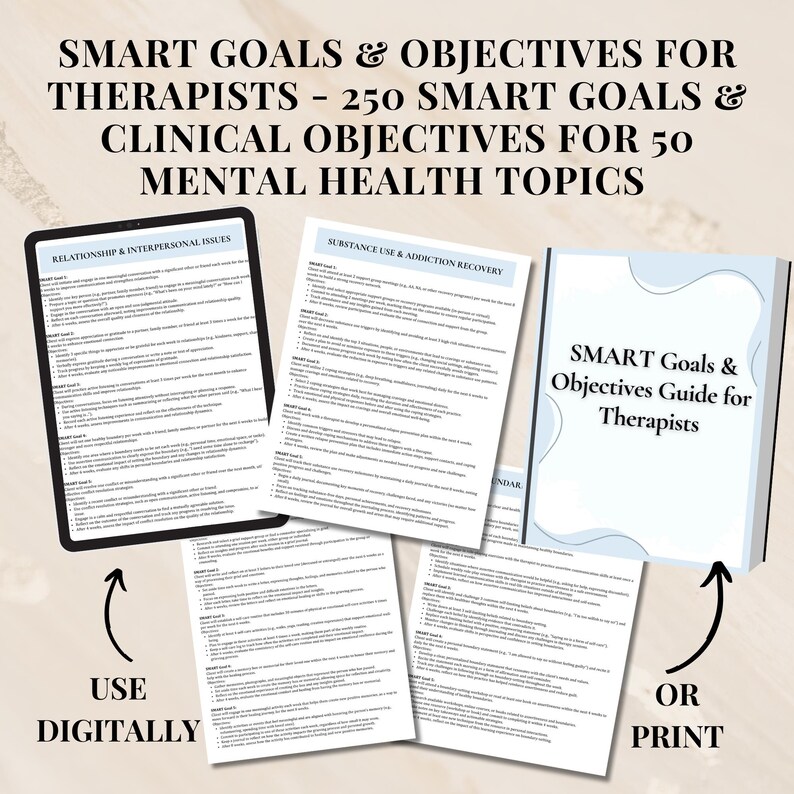 SMART Goals & Objectives for Therapists, 250+ Treatment Planning Goals ...