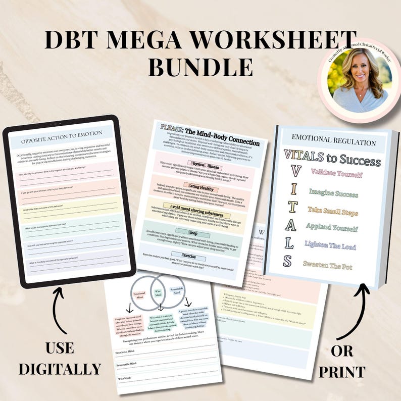 DBT MEGA BUNDLE, Dbt Workbook, Dbt Skills, Counselling Resources ...