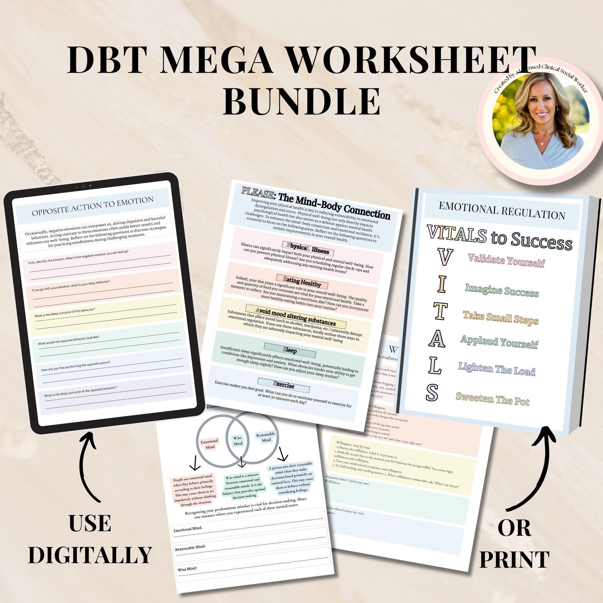 DBT MEGA BUNDLE, Dbt Workbook, Dbt Skills, Counselling Resources ...