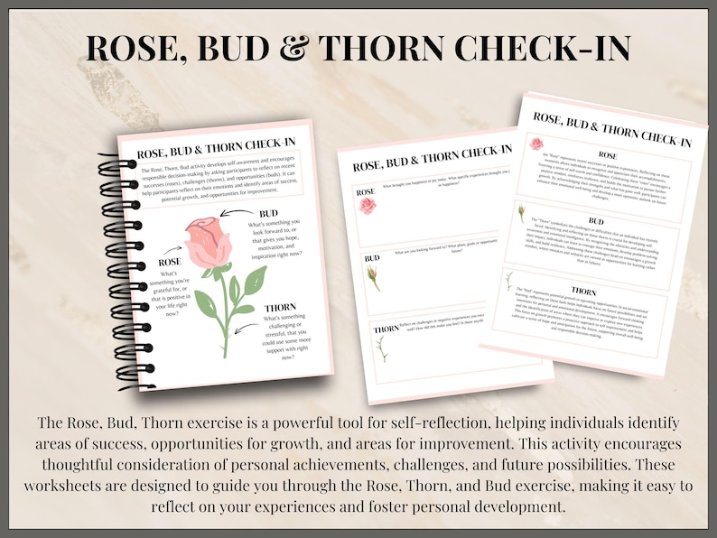Rose, Thorn and Bud Therapy Worksheets, Communication Styles, Social ...