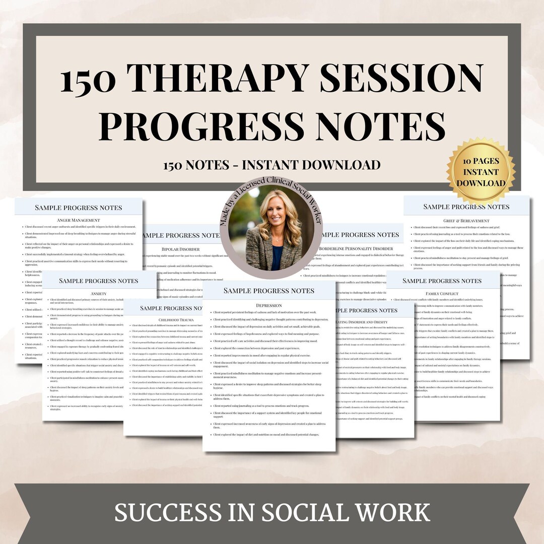 Therapy Progress Note Templates, Therapy Intervention Counselor Cheat ...