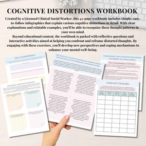 Cognitive Distortions Worksheets, Challenging Negative Thoughts ...