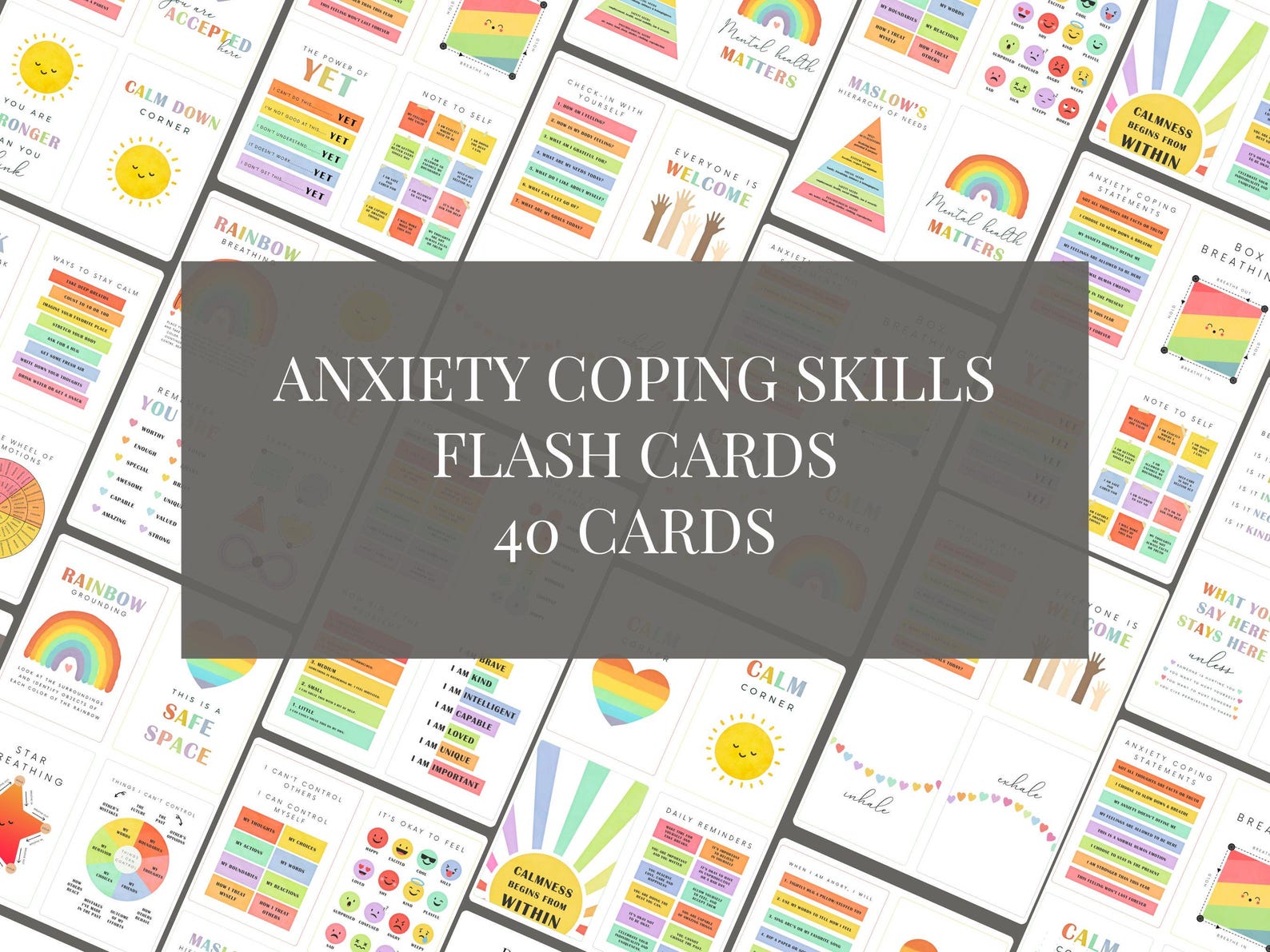 Anxiety Coping Skills Flashcards Workbook Digital or Printable ...