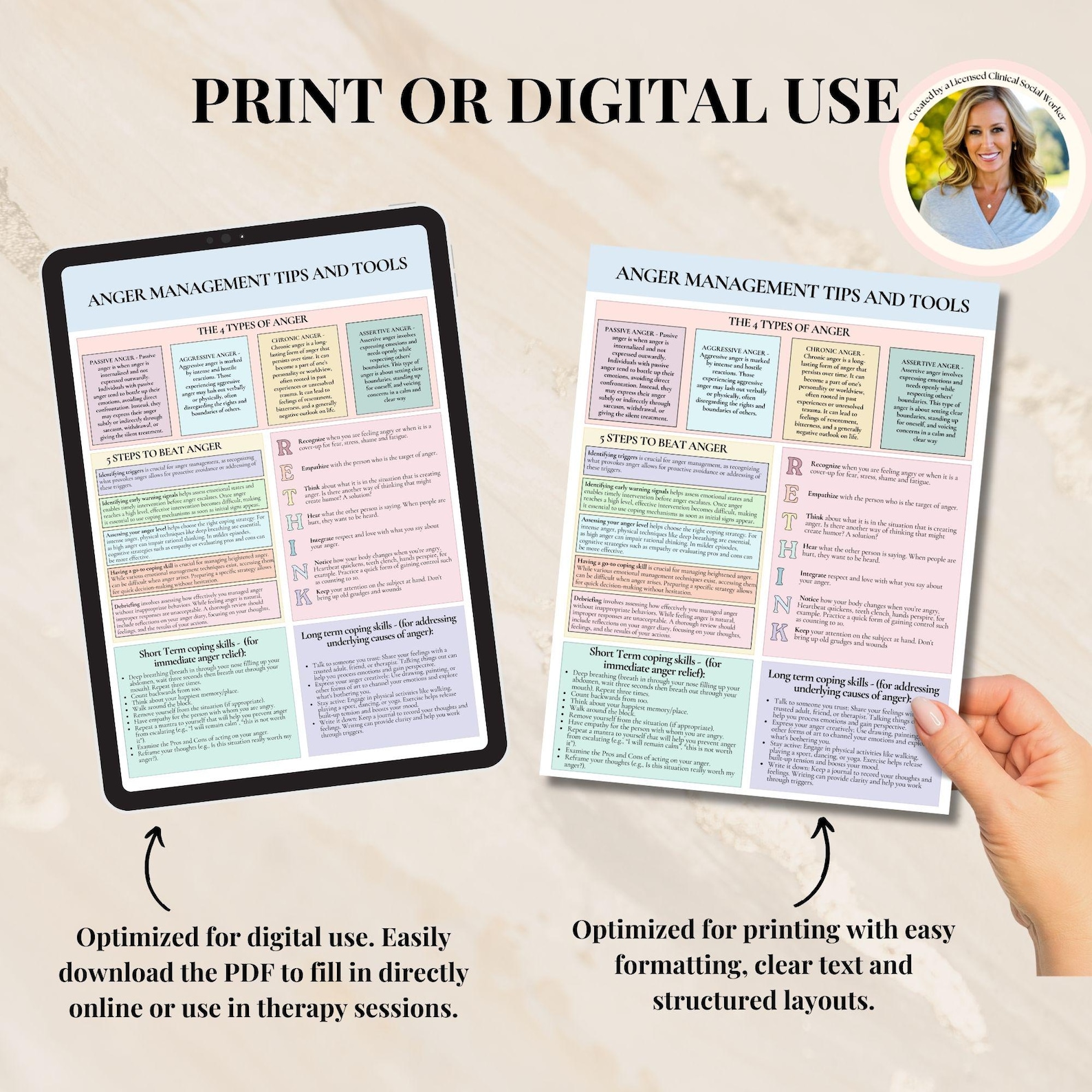 Anger Management Cheat Sheet Therapy Worksheets Calming Strategies Self ...