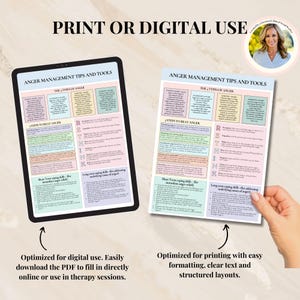 Anger Management Cheat Sheet Therapy Worksheets Calming Strategies Self ...