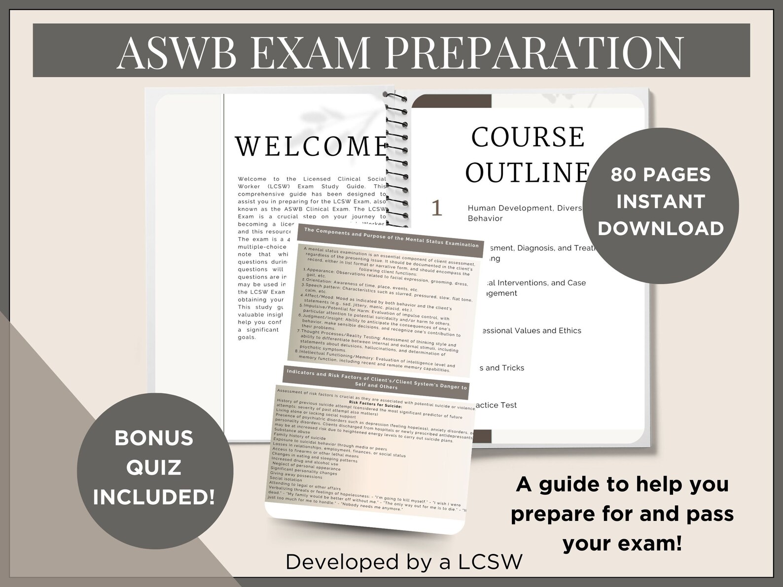LCSW/LMSW Study Guide, ASWB Exam Tool, Complete Lcsw Lmsw Exam Study ...