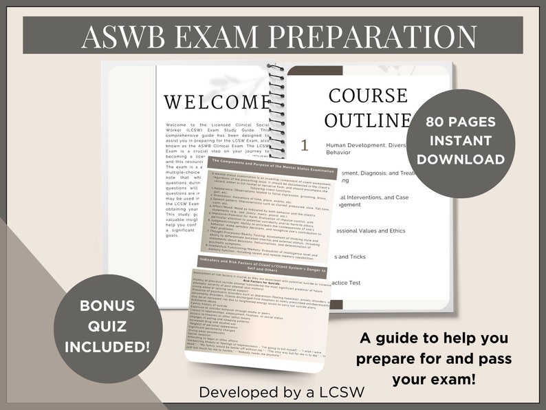 LCSW/LMSW Study Guide, ASWB Exam Tool, Complete Lcsw Lmsw Exam Study ...