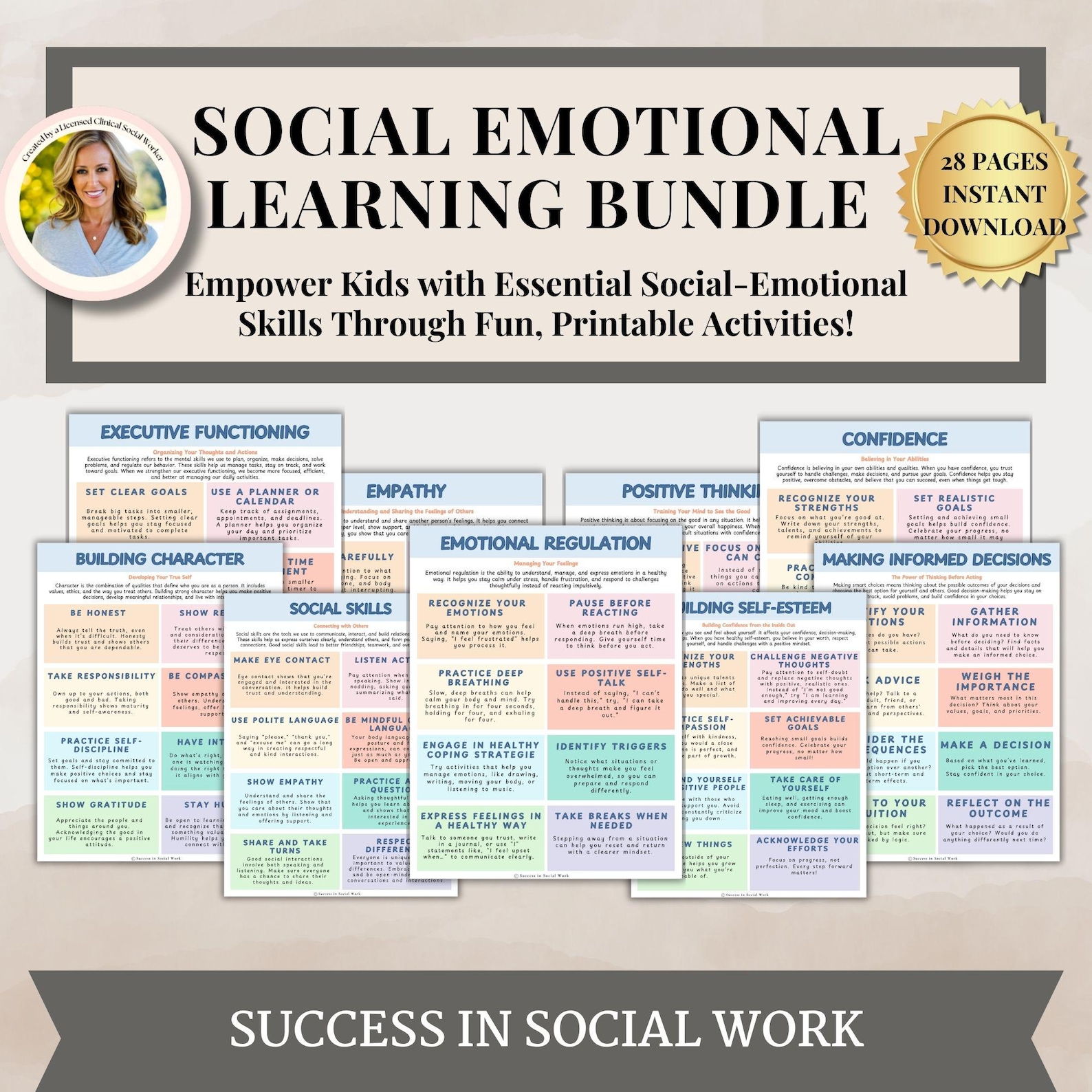 Social Emotional Learning Bundle, Social Emotional Learning Children ...