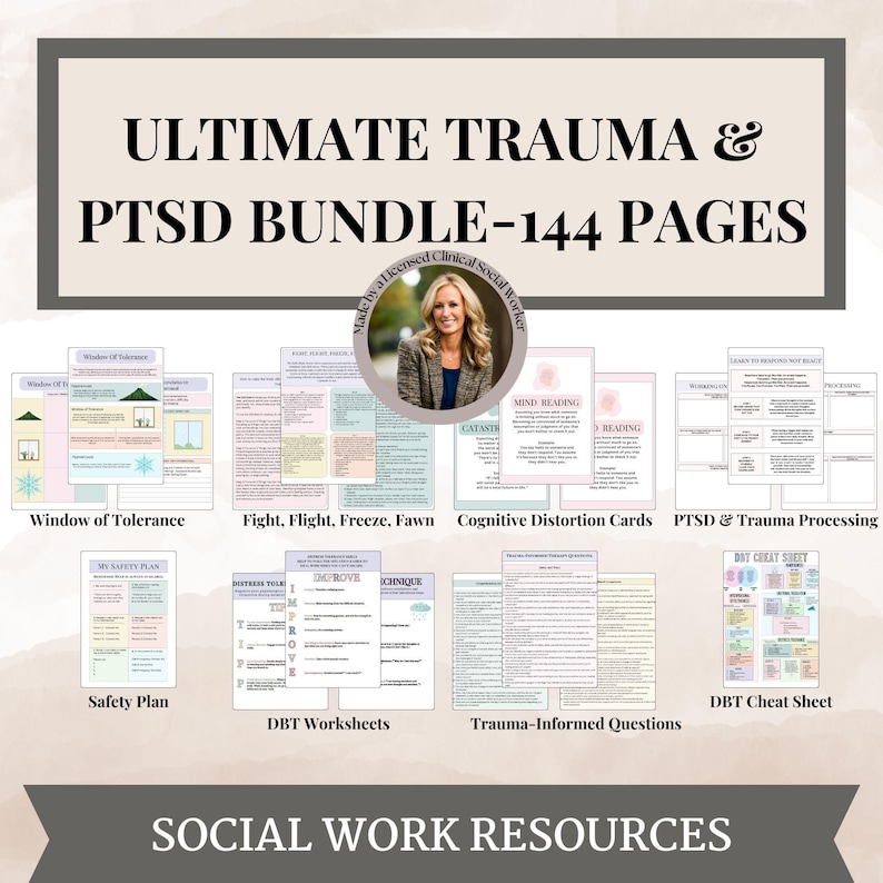 Trauma Therapy Worksheets Bundle,psychology Resources,polyvagal Theory ...