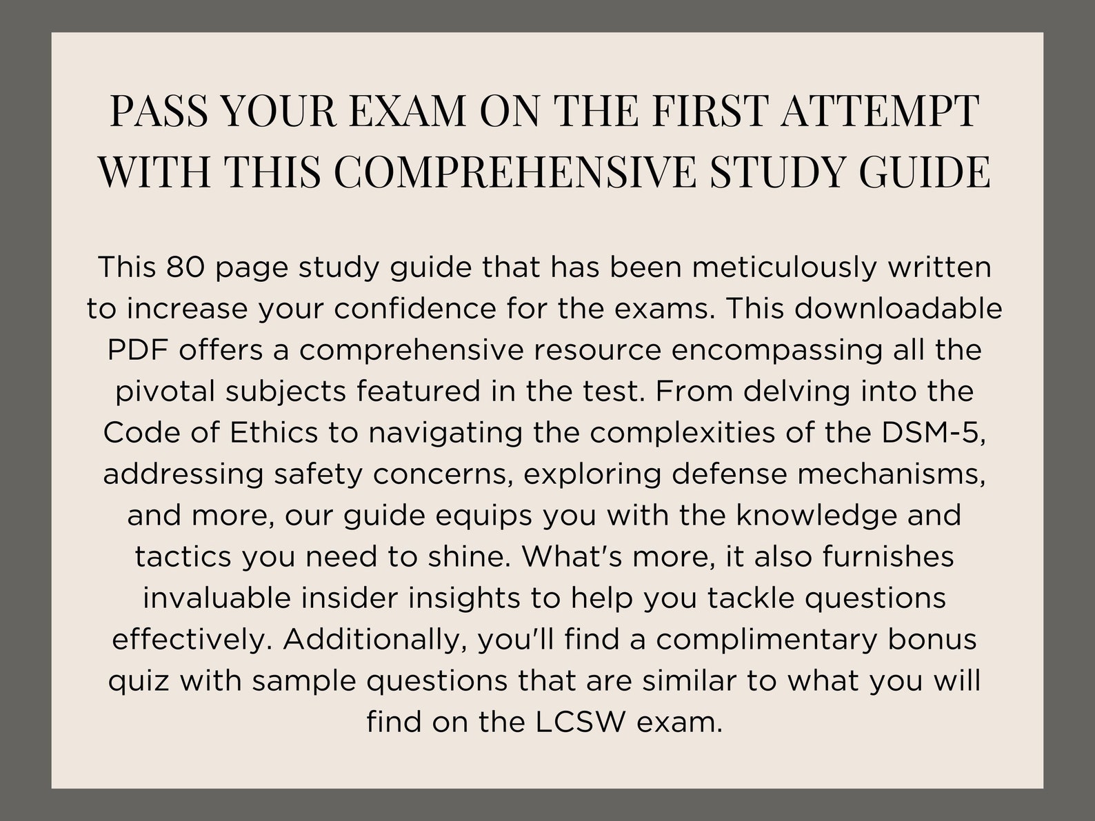 LCSW/LMSW Study Guide, ASWB Exam Tool, Complete Lcsw Lmsw Exam Study ...