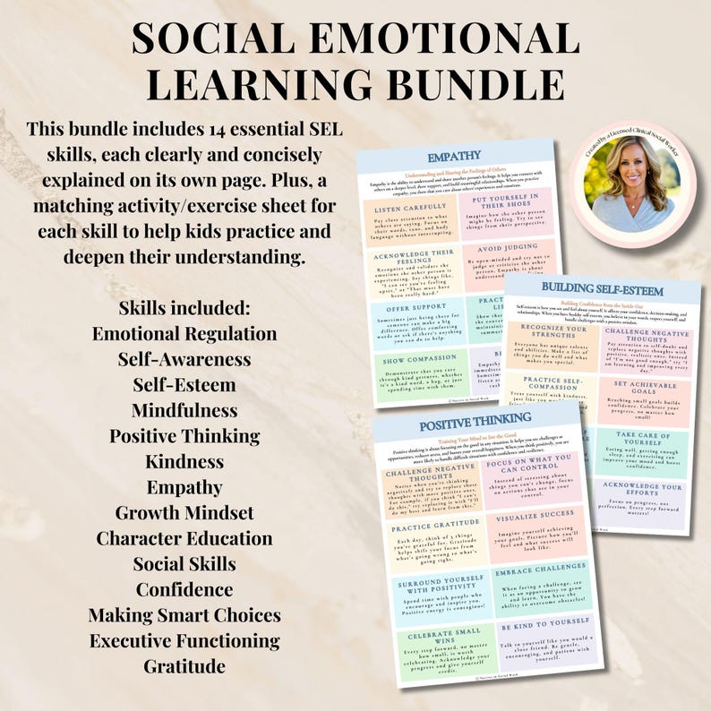 Social Emotional Learning Bundle, Social Emotional Learning Children ...