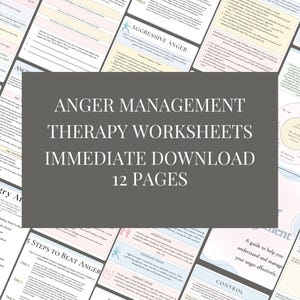 Anger Management Workbook Therapy Worksheets Calming Strategies Self ...