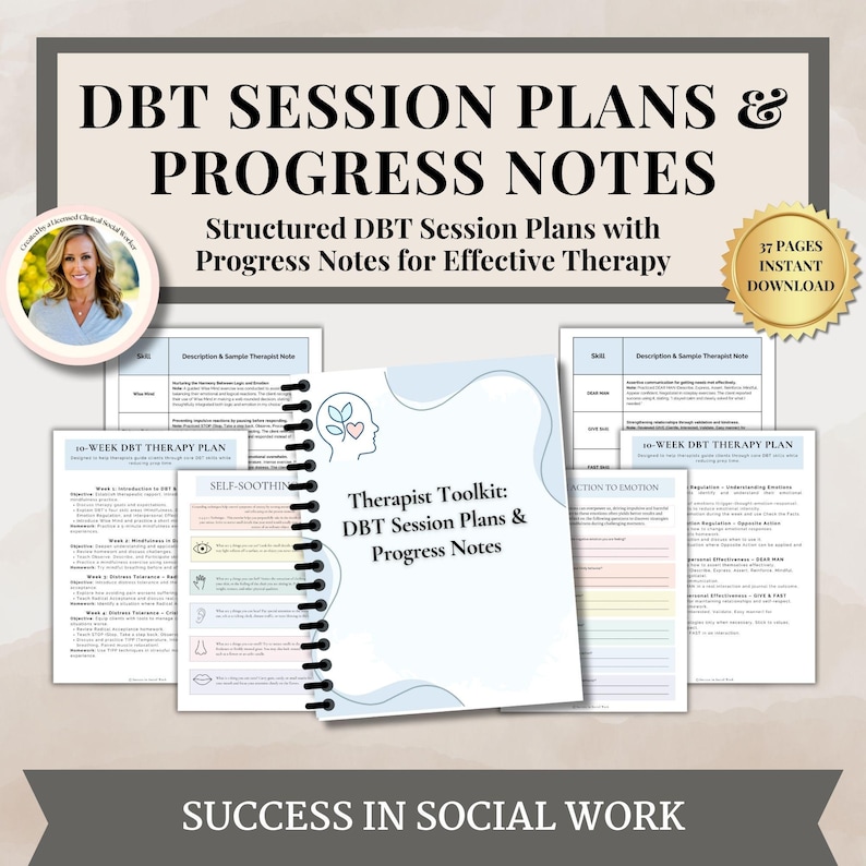 DBT Therapist Toolkit Session Plans & Progress Notes for Therapy ...