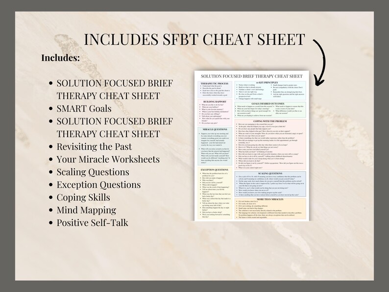 Solution Focused Therapy Worksheets, Mental Health,sfbt Worksheets ...