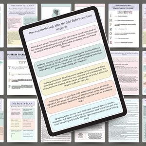 Trauma Therapy Bundle, Anxiety Coping Skill Card, Therapy Worksheets ...