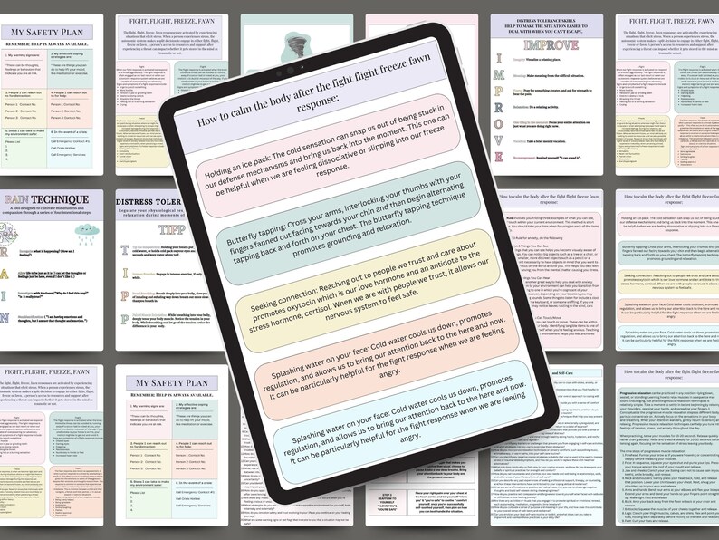 Trauma Therapy Bundle, Anxiety Coping Skill Card, Therapy Worksheets ...