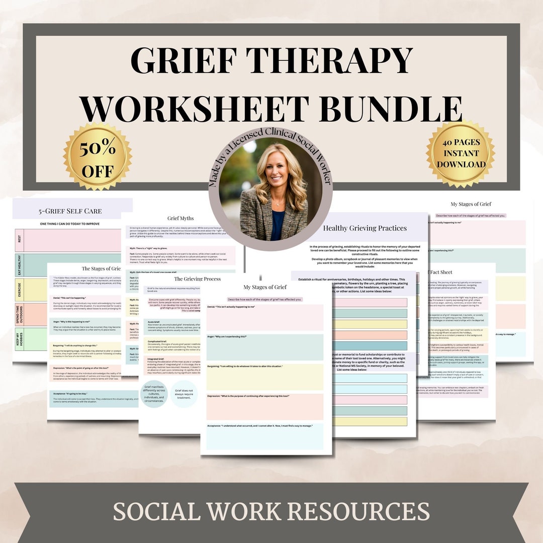 Grief Therapy Worksheets,therapy Resources,parenting Resource,death ...