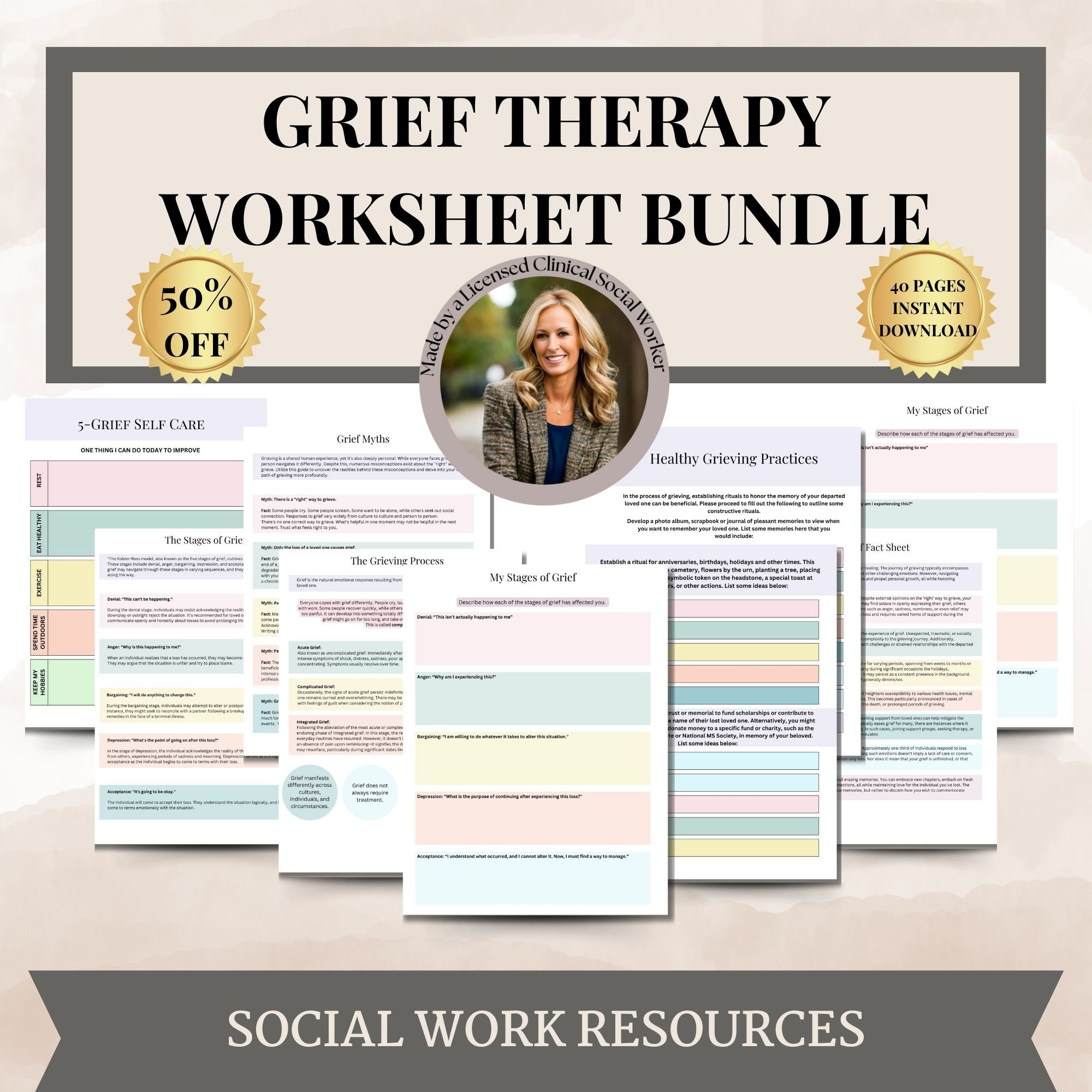 Grief Therapy Worksheets,therapy Resources,parenting Resource,death ...