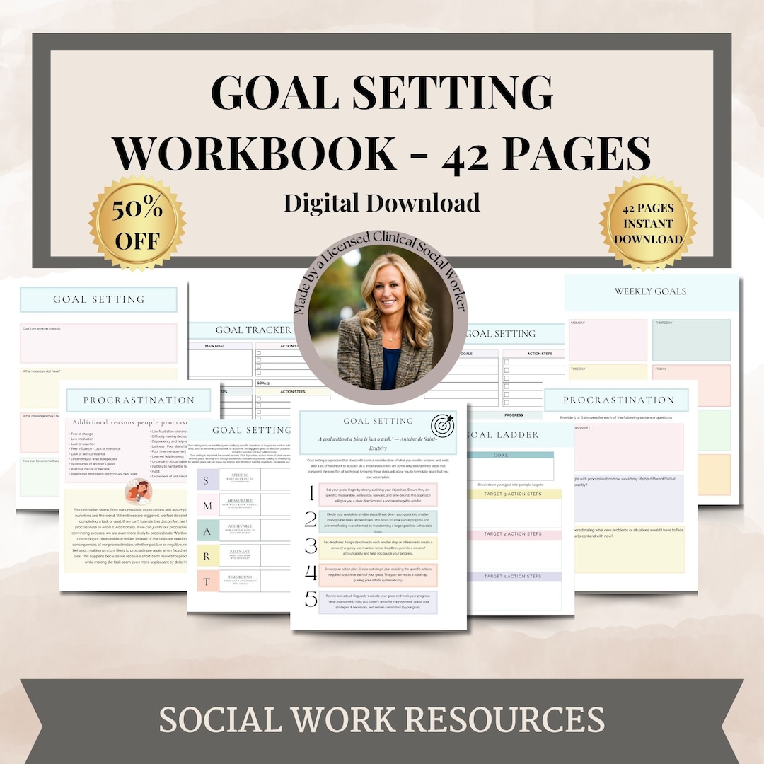 Goal Planner Bundle, SMART Goal Setting Kit,monthly Habits Reflections ...