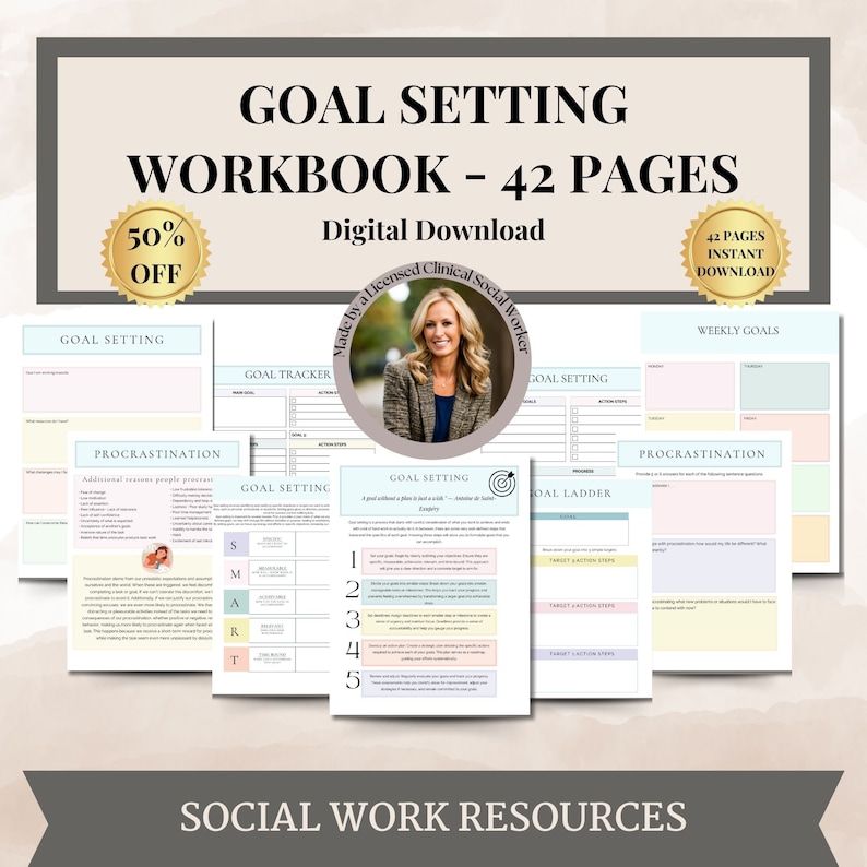 Goal Planner Bundle, SMART Goal Setting Kit,monthly Habits Reflections ...