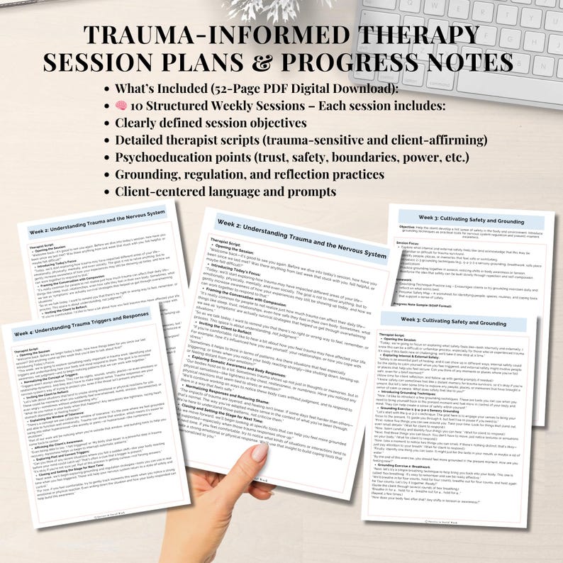 Trauma-informed Therapy Progress Note Templates,therapy Note Sentence ...