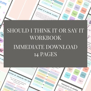 Think It or Say It Worksheets, Social Filter Activities, Social Skills ...