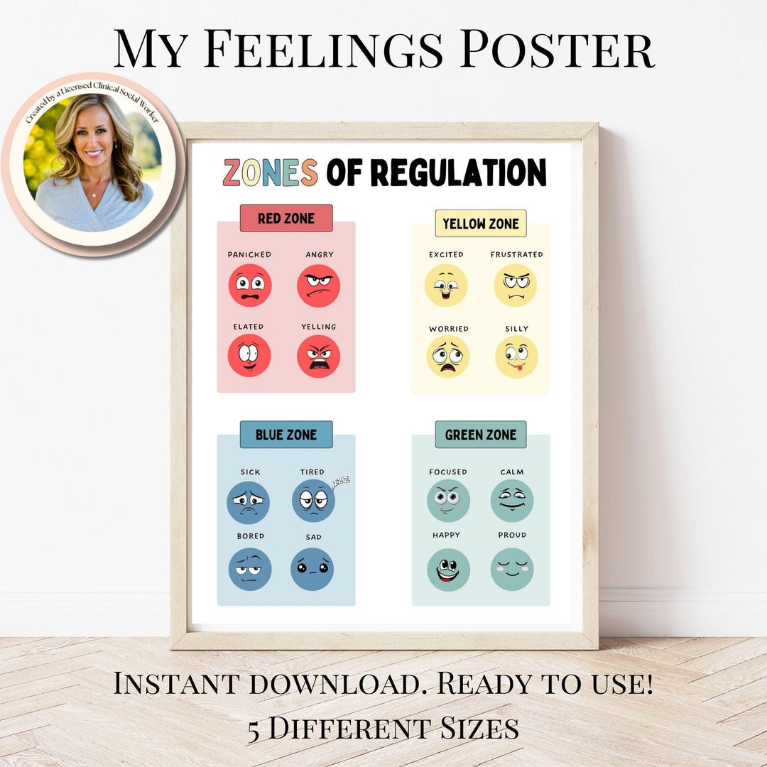 Feelings Poster, Zones of Regulation, Calming Corner, Feelings ...