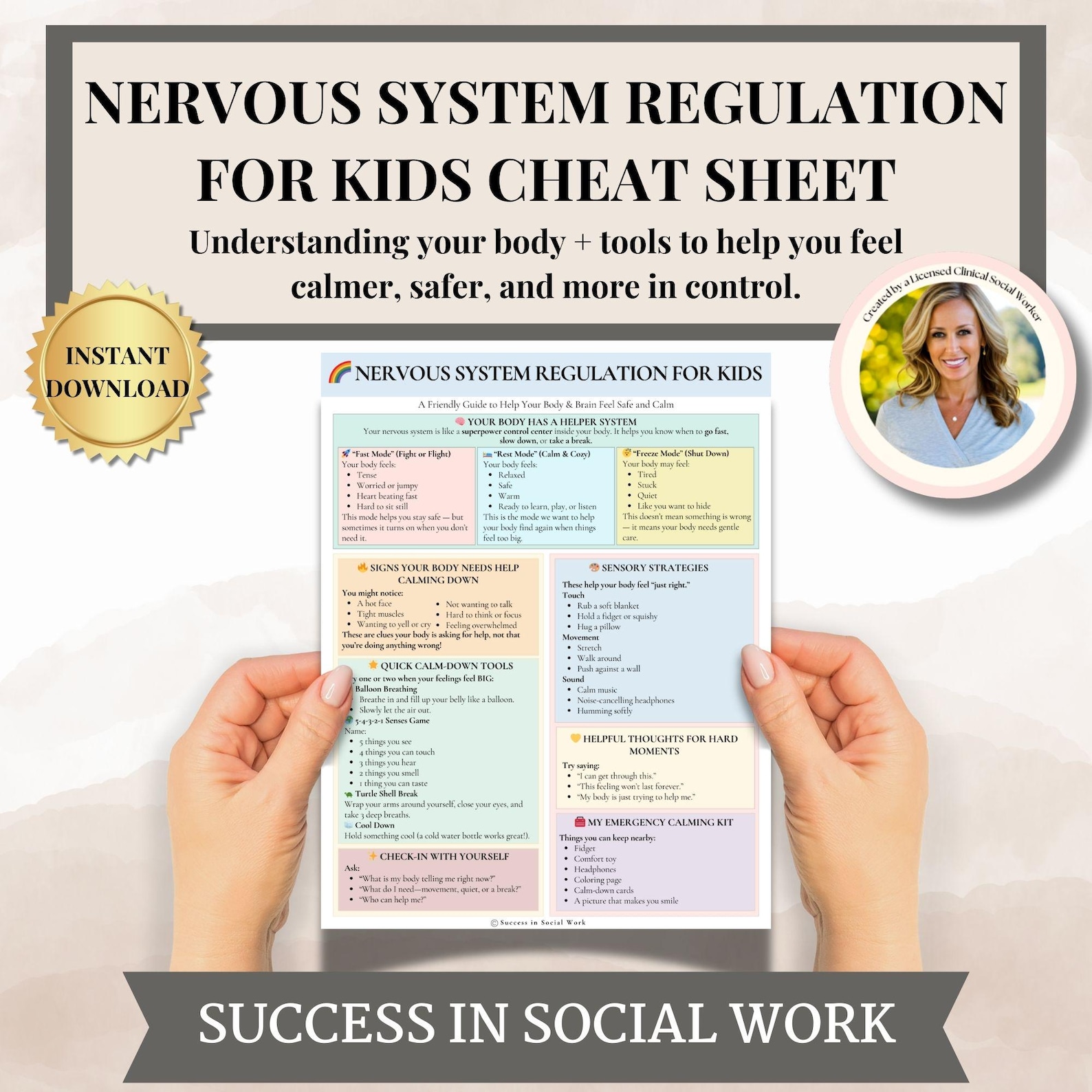 Kids Polyvagal Theory Worksheet for Kids Nervous System Regulation ...