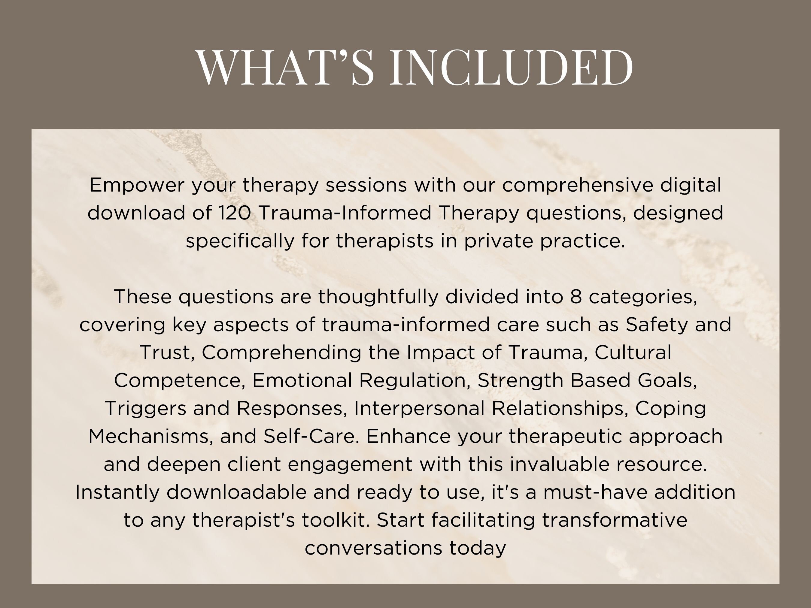 Trauma-informed Therapy Questions, Trauma Therapy Questions Bundle ...