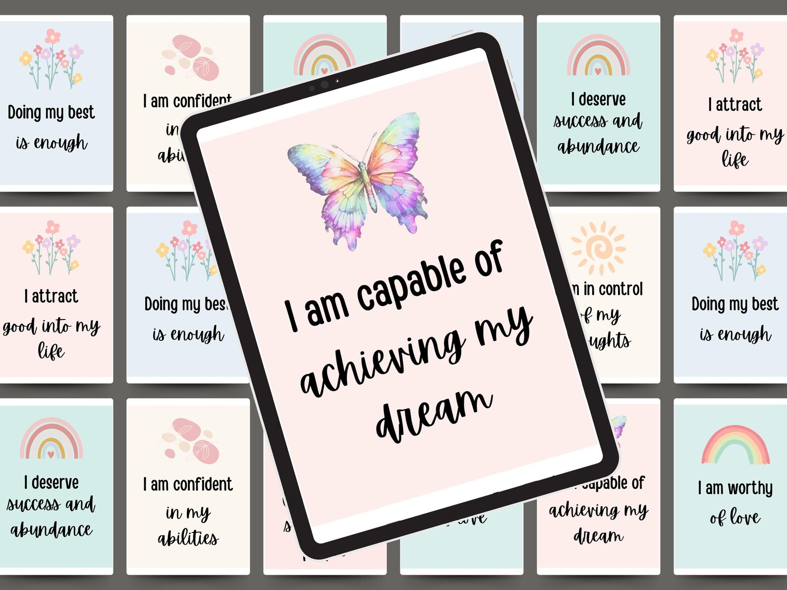 Positive Affirmation Self-care Flashcards, Positive Quote Flash Cards ...