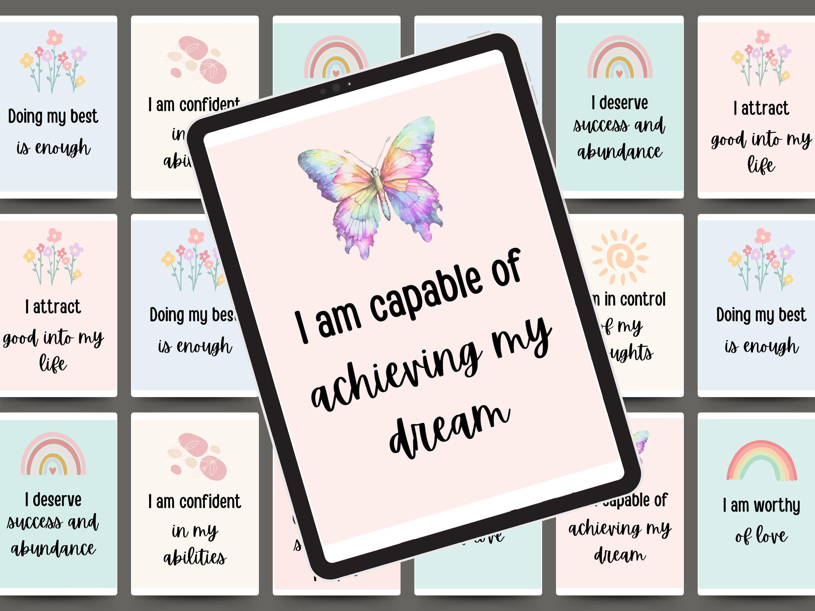 Positive Affirmation Self-care Flashcards, Positive Quote Flash Cards ...