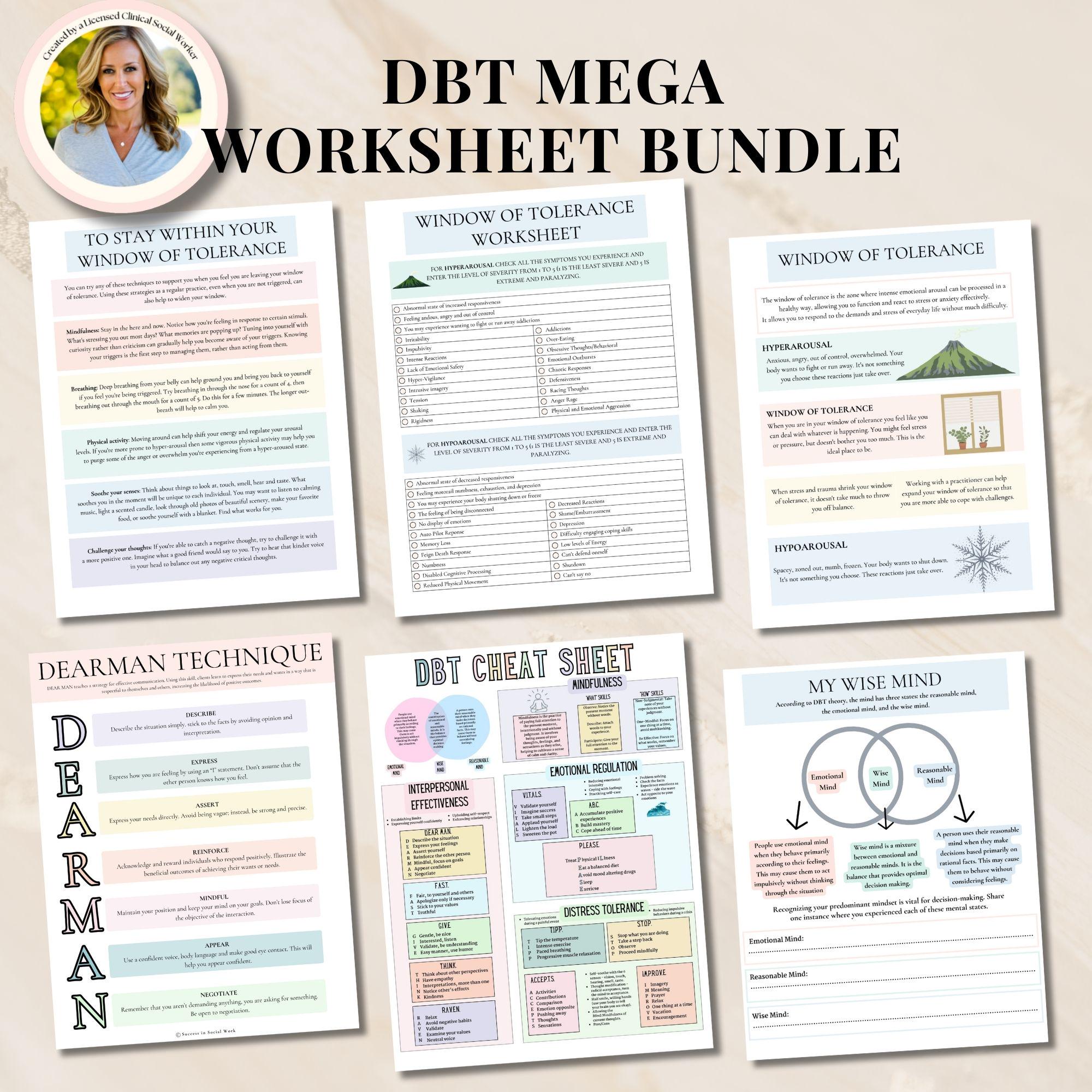 DBT MEGA BUNDLE, Dbt Workbook, Dbt Skills, Counselling Resources ...