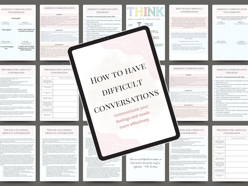 How to Have Difficult Conversations Therapy Worksheets, Conversations ...