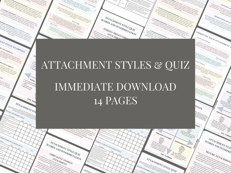 Attachment Styles Therapy Worksheets, Attachment Theory Cheat Sheet, Adult Attachment Styles ...
