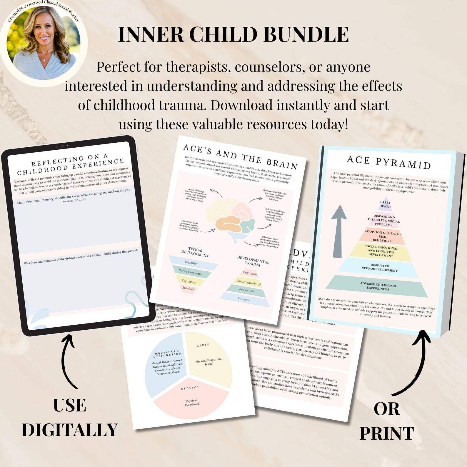 Inner Child Therapy Worksheet Bundle, Reparenting Inner Child, Inner ...