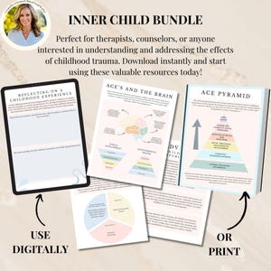 Inner Child Therapy Worksheet Bundle, Reparenting Inner Child, Inner ...