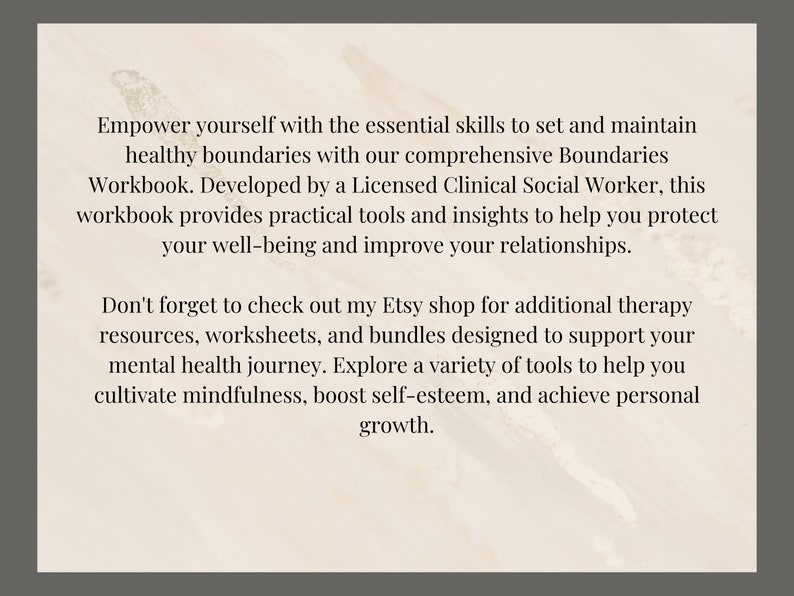 Boundaries Workbook, Personal Boundaries Worksheets, Self-help Self ...