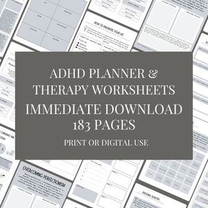 ADHD & Mental Health Planner, ADHD Planners Therapy Worksheets, ADHD ...