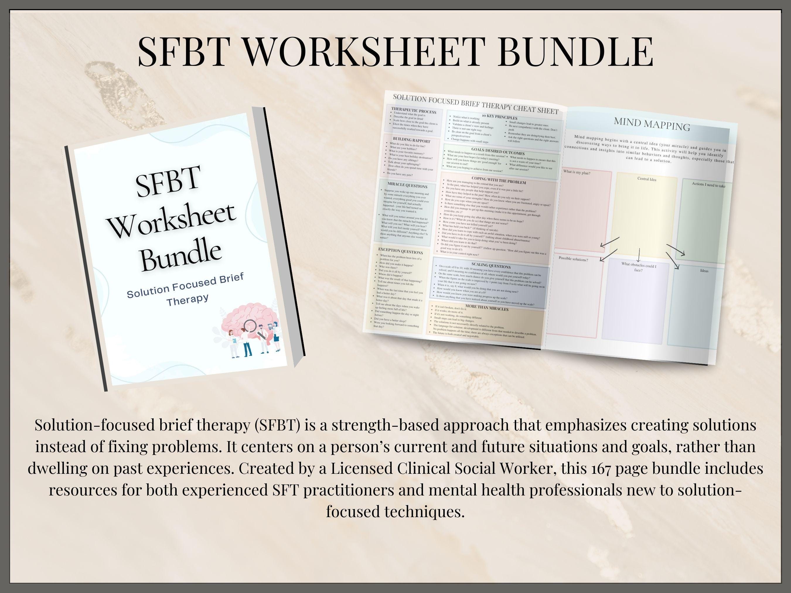 Solution Focused Therapy Mega Bundle, Mental Health,sfbt Worksheets ...