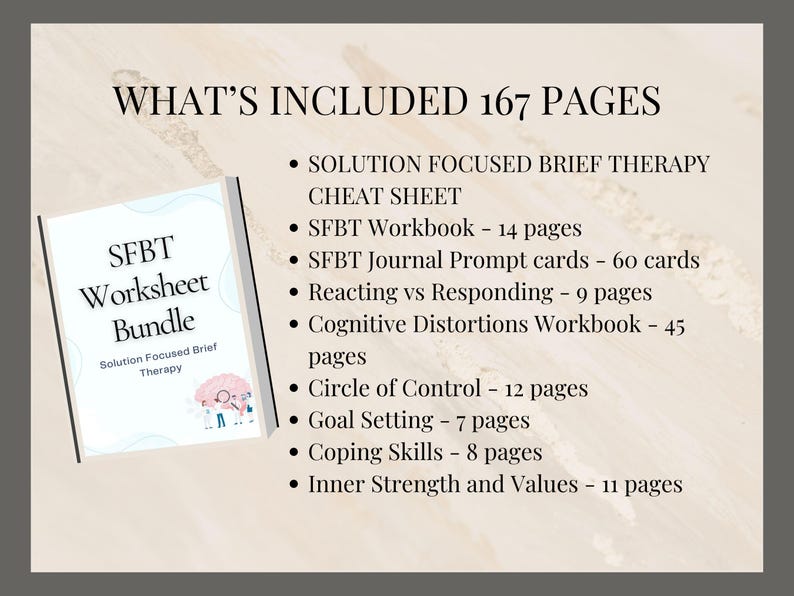 Solution Focused Therapy Mega Bundle, Mental Health,sfbt Worksheets ...