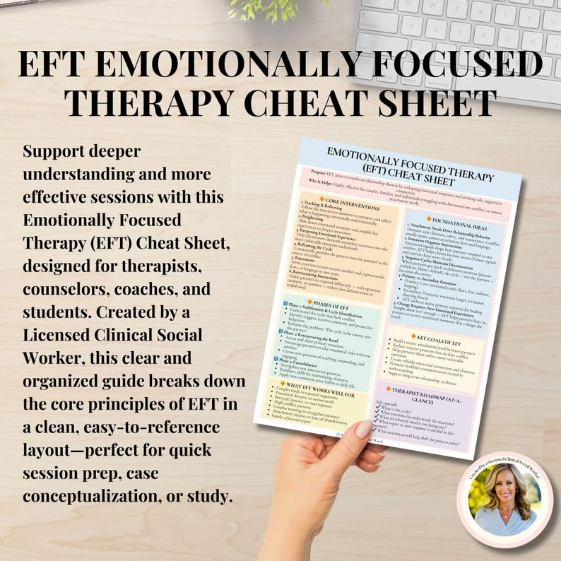 Emotion Focused Therapy Cheat Sheets, Couples Counseling, EFT Cheat ...
