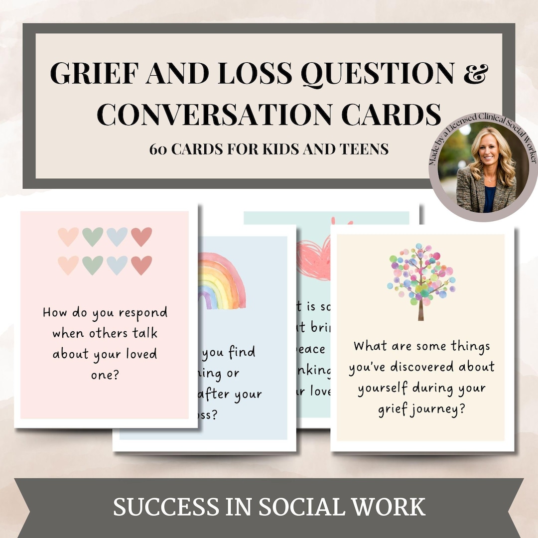 Grief and Loss Question and Conversation Cards for Kids and Teens ...